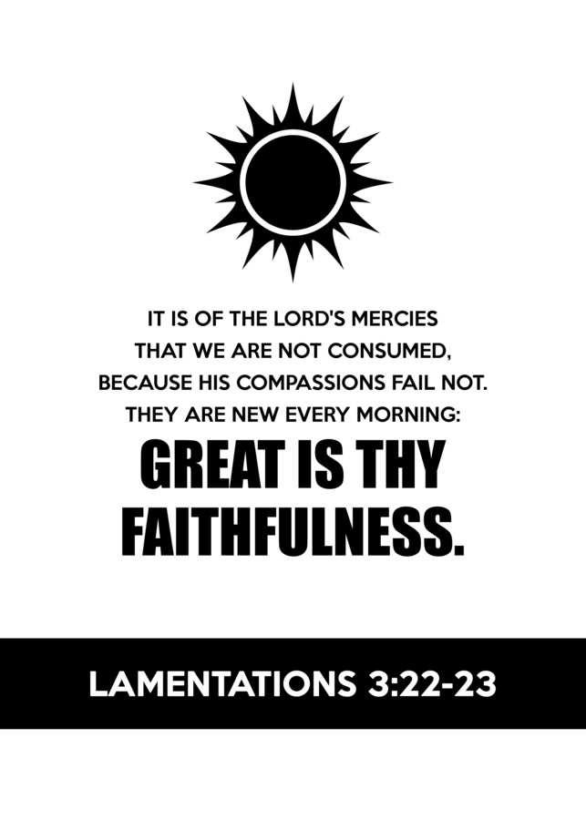 Lamentations 3:22-23 Bible Verse Wall Art by ABConcepts Wall Art