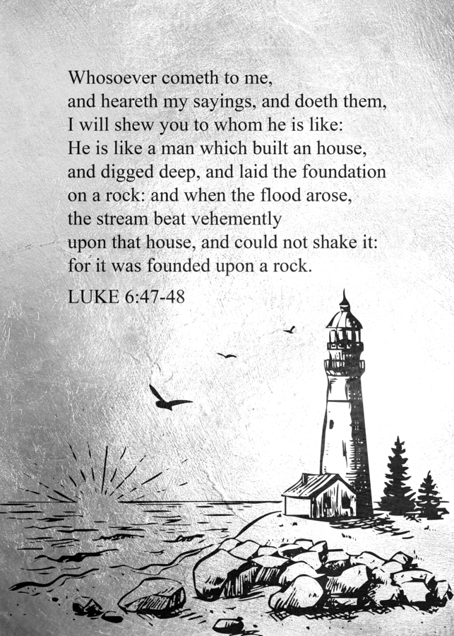Luke 6:47-48 Bible Verse Wall Art by ABConcepts Wall Art