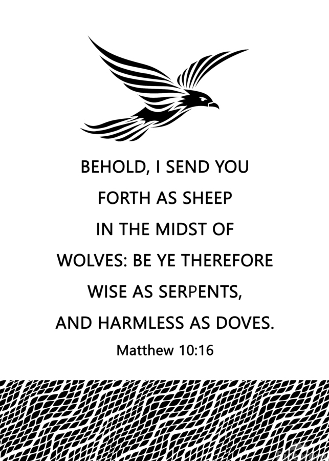 Matthew 10:16 Bible Verse Wall Art by ABConcepts Wall Art
