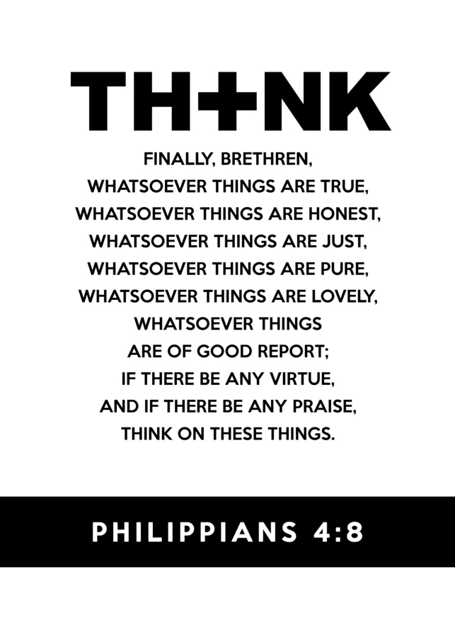 Philippians 4:8 Bible Verse Wall Art by ABConcepts Wall Art
