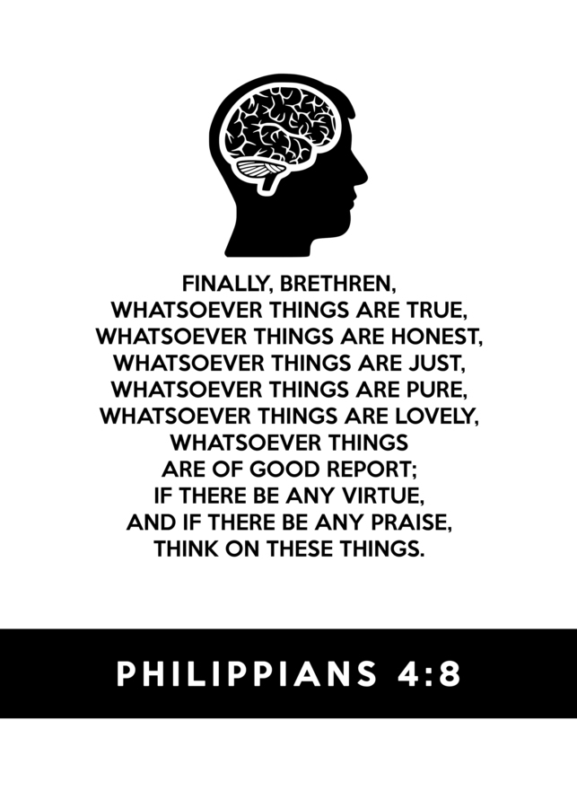 Philippians 4:8 Bible Verse Wall Art by ABConcepts Wall Art