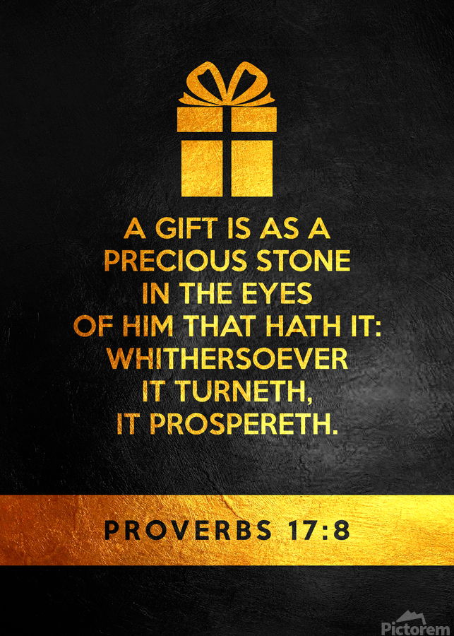 Proverbs 17:8 Bible Verse Wall Art by ABConcepts Wall Art