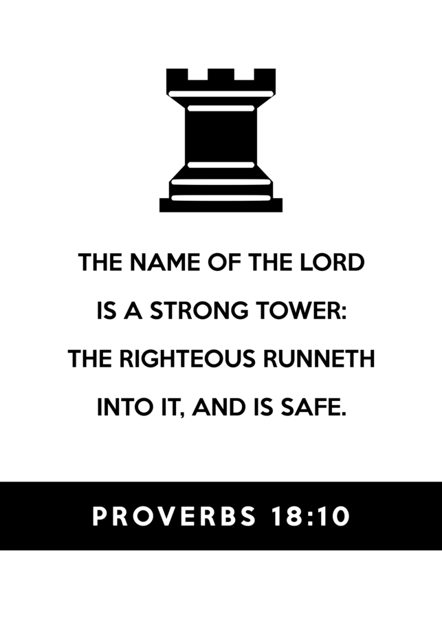 Proverbs 18:10 Bible Verse Wall Art by ABConcepts Wall Art