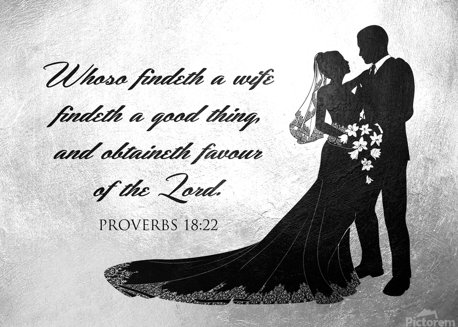 Proverbs 18:22 Bible Verse Wall Art by ABConcepts Wall Art