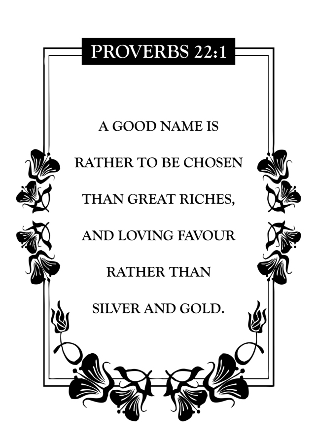 Proverbs 22:1 Bible Verse Wall Art by ABConcepts Wall Art