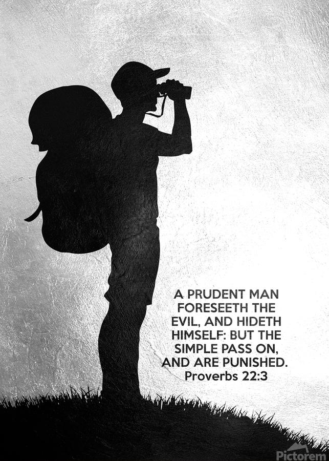 Proverbs 22:3 Bible Verse Wall Art by ABConcepts Wall Art