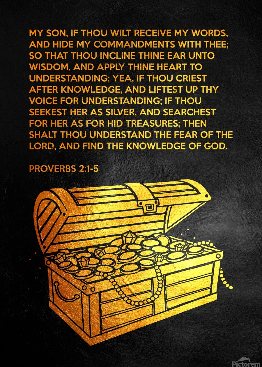 Proverbs 2:1-5 Bible Verse Wall Art by ABConcepts Wall Art