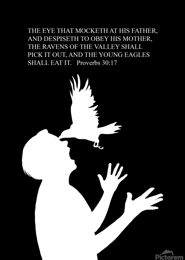 Proverbs 30 17 black by ABConcepts Wall Art