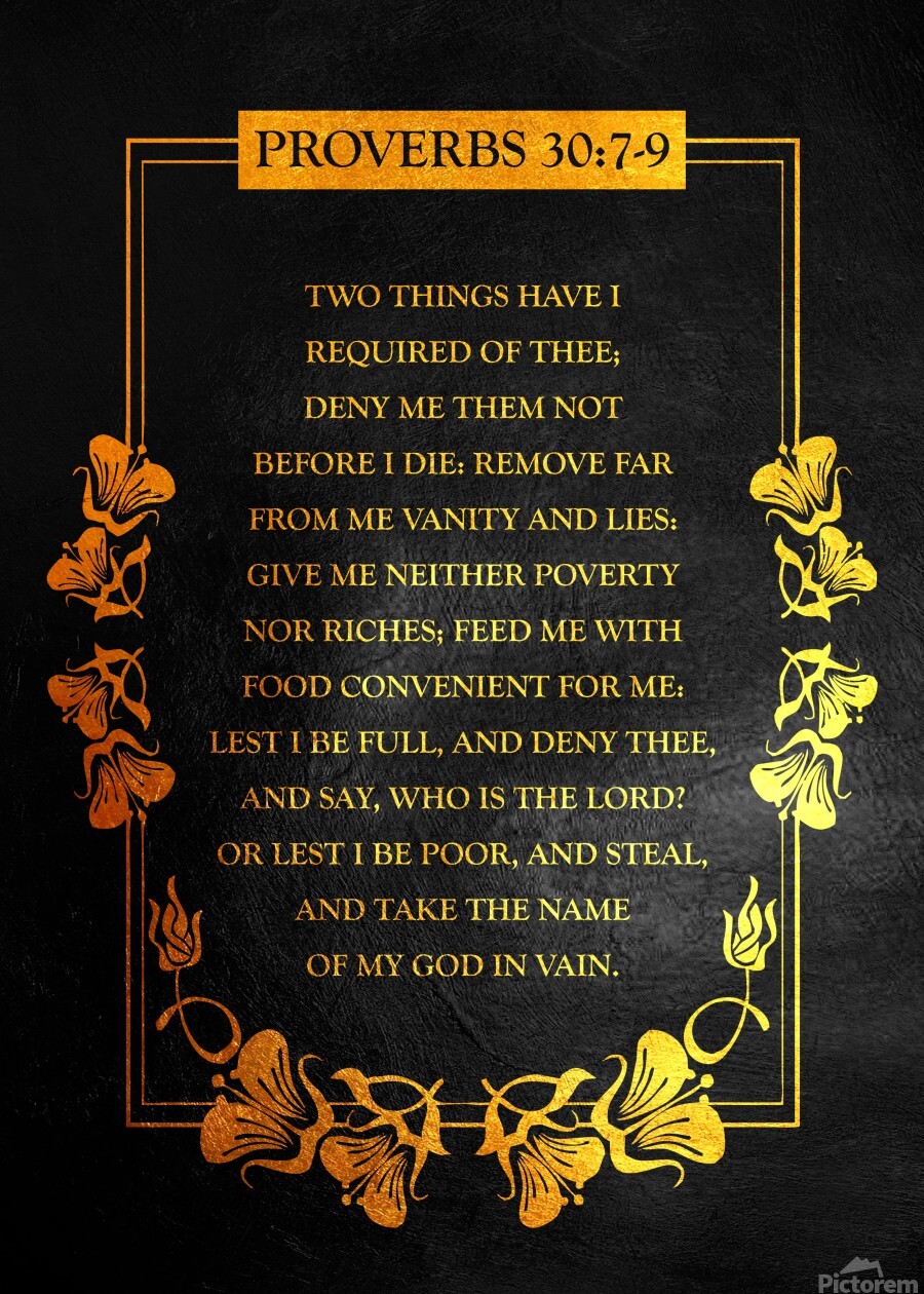 Proverbs 30:7-9 Bible Verse Wall Art by ABConcepts Wall Art