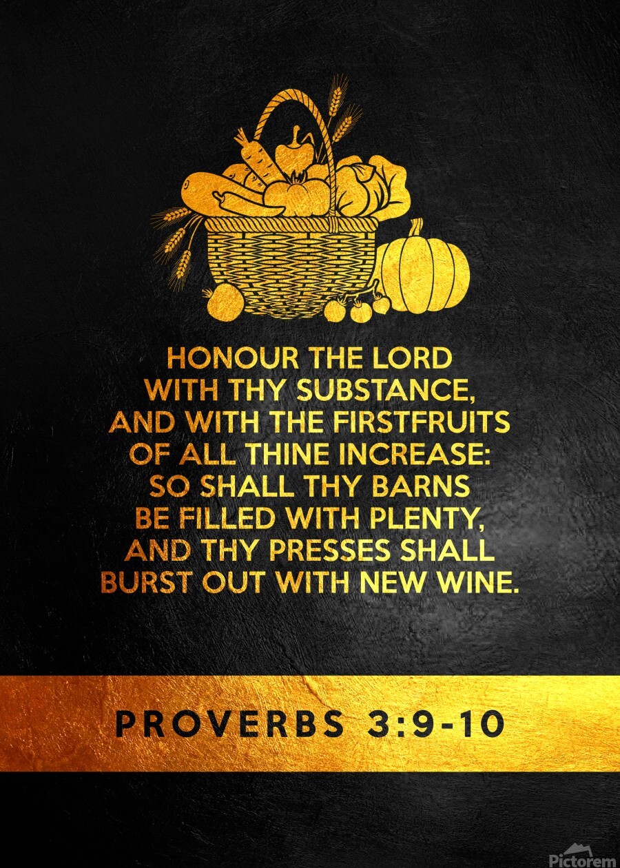 Proverbs 3:9-10 Bible Verse Wall Art by ABConcepts Wall Art