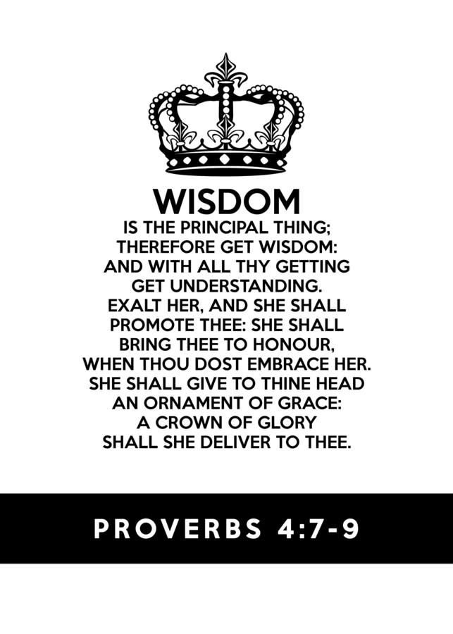 Proverbs 4:7-9 Bible Verse Wall Art by ABConcepts Wall Art