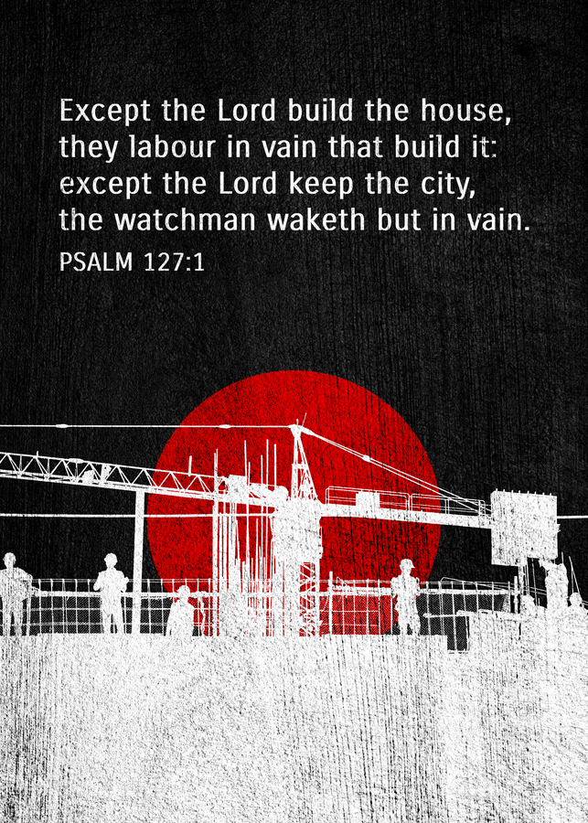 Psalm 127:1 Bible Verse Wall Art by ABConcepts Wall Art