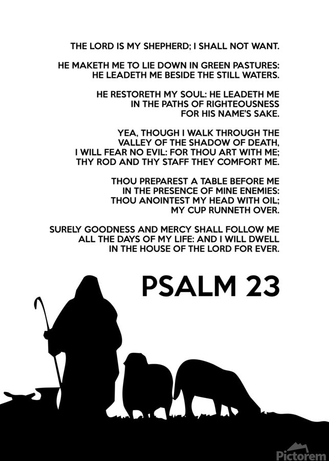Psalm 23 Bible Verse Wall Art by ABConcepts Wall Art