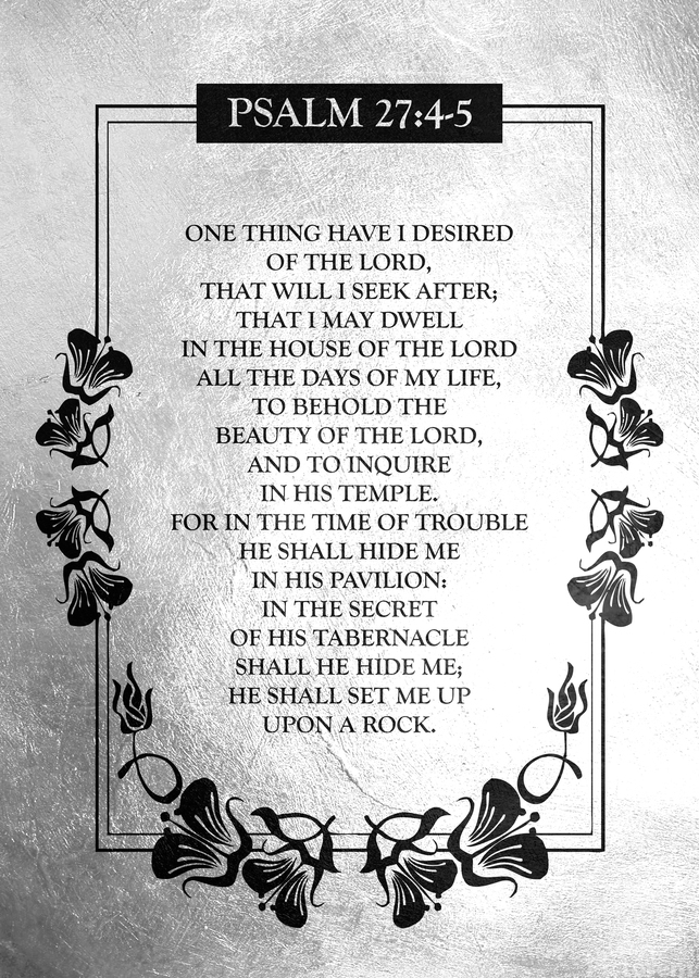 Psalm 27:4-5 Bible Verse Wall Art by ABConcepts Wall Art