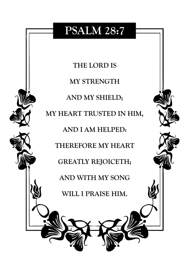 Psalm 28:7 Bible Verse Wall Art by ABConcepts Wall Art