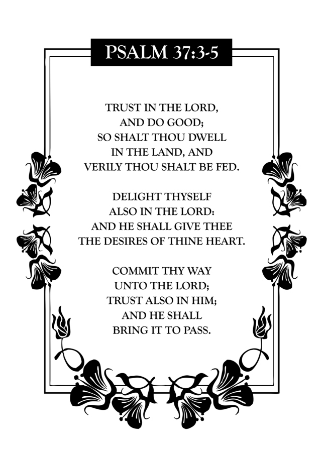 Psalm 37:3-5 Bible Verse Wall Art by ABConcepts Wall Art