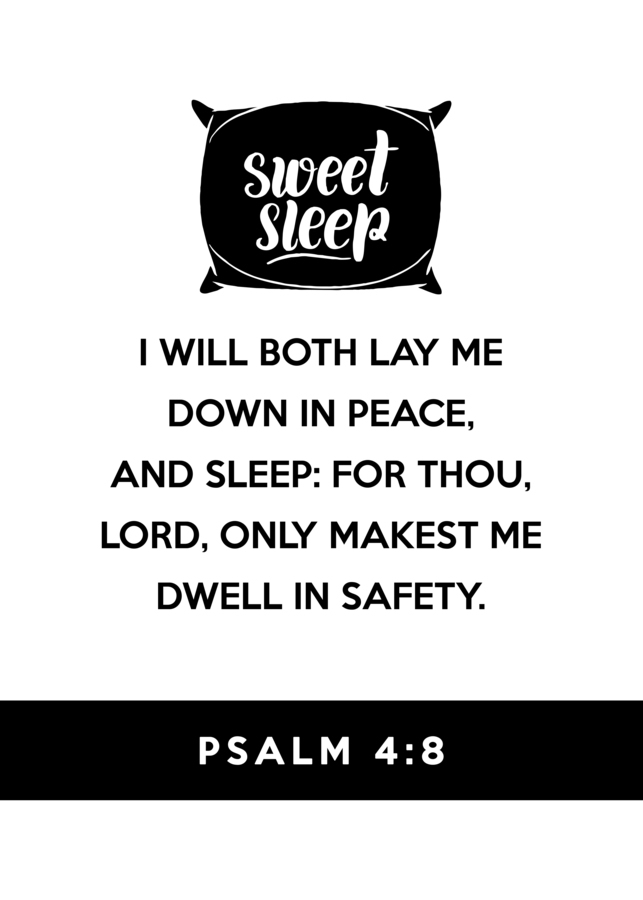 Psalm 4:8 Bible Verse Wall Art by ABConcepts Wall Art