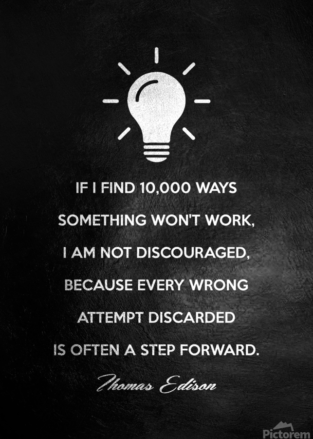 Thomas Edison Motivational Wall Art by ABConcepts Wall Art