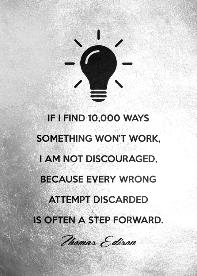 Thomas Edison Motivational Wall Art by ABConcepts Wall Art