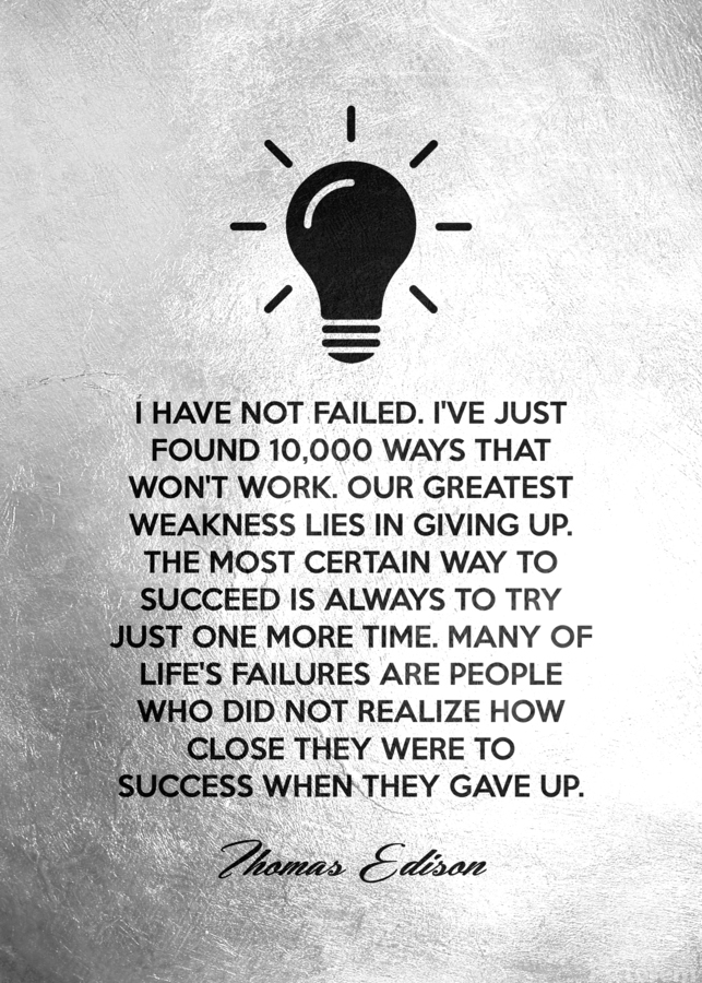 Thomas Edison Motivational Wall Art by ABConcepts Wall Art