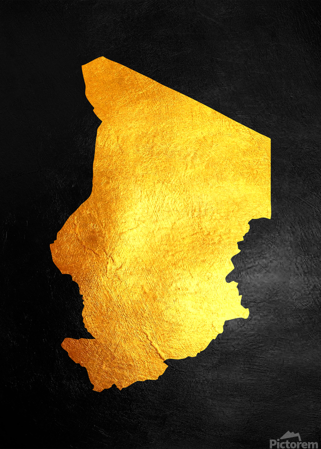 Chad Gold Map Wall Art by ABConcepts Wall Art