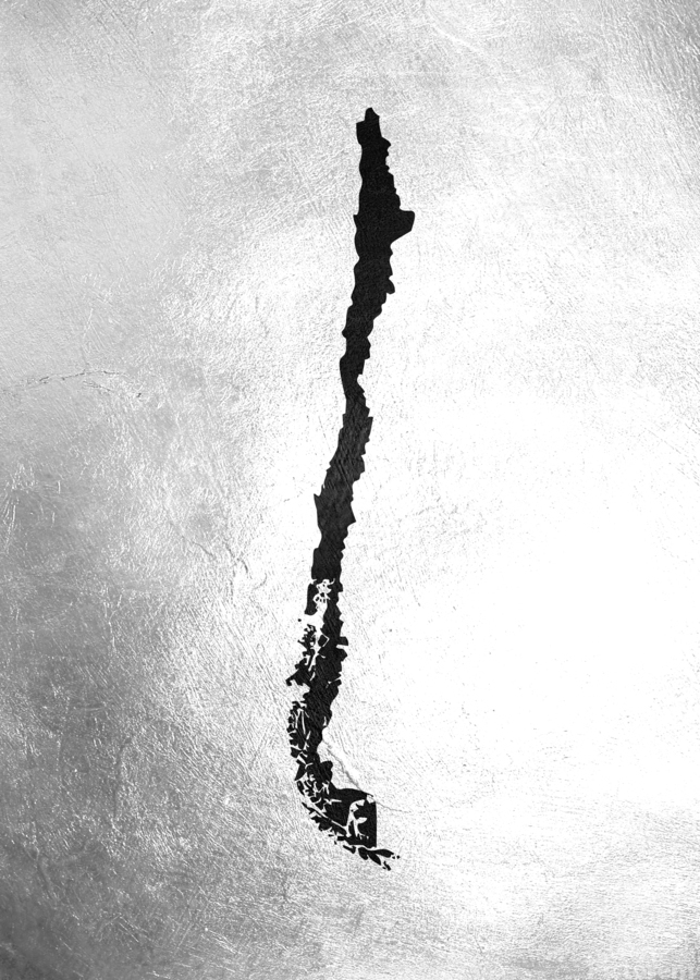 Chile Charcoal Map Wall Art by ABConcepts Wall Art