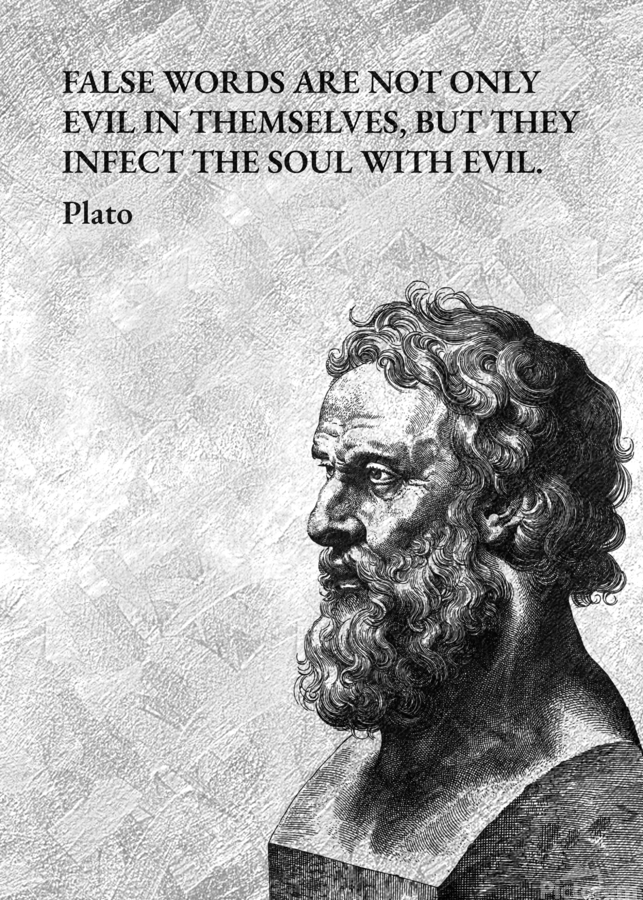 false and evil words silver by ABConcepts Wall Art