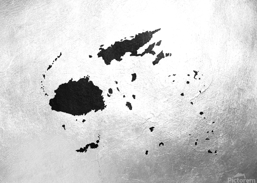 Fiji Charcoal Map Wall Art by ABConcepts Wall Art