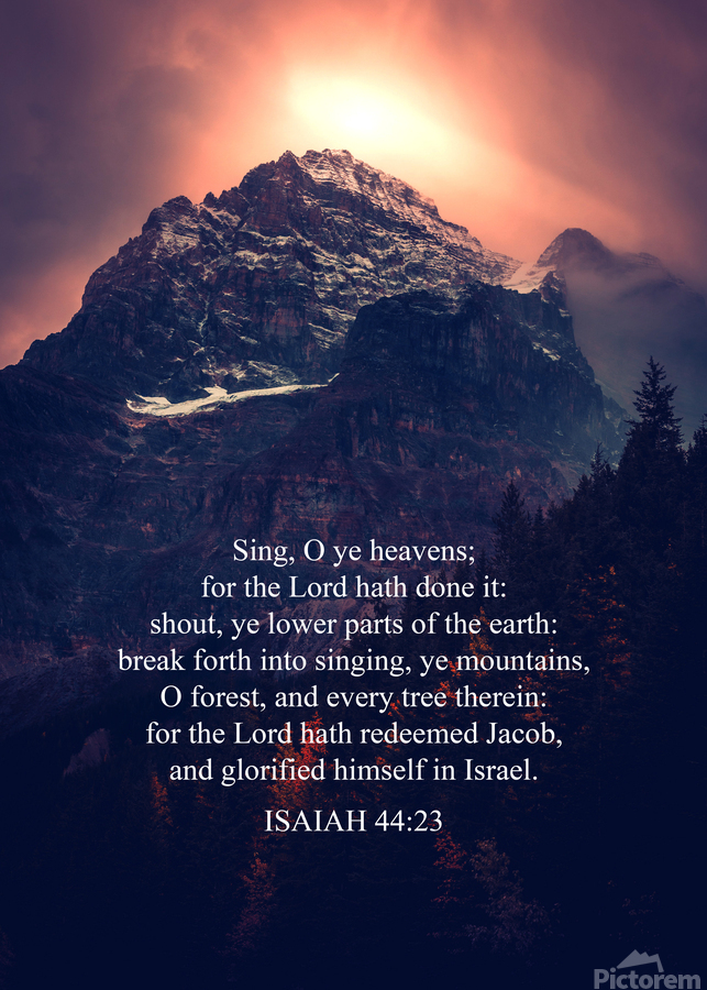 Isaiah 44:23 Bible Verse Wall Art by ABConcepts Wall Art