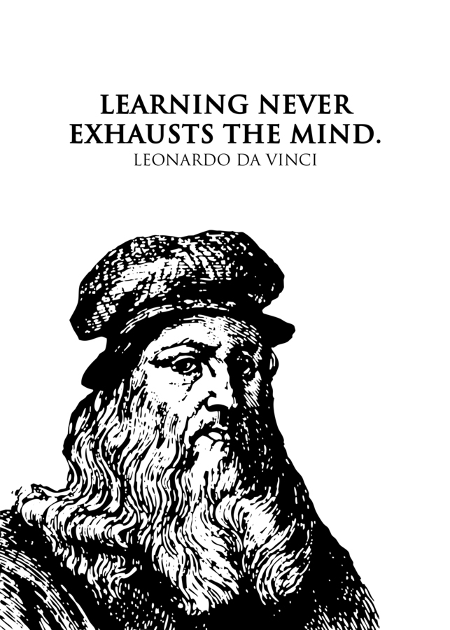 leonardo da vinci learning white by ABConcepts Wall Art