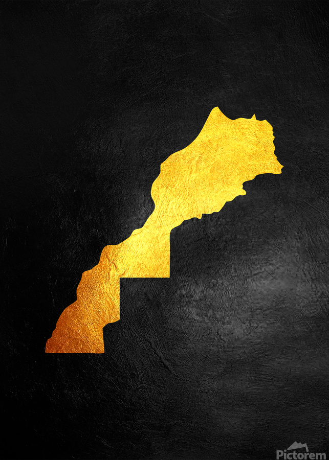 morocco gold map by ABConcepts Wall Art
