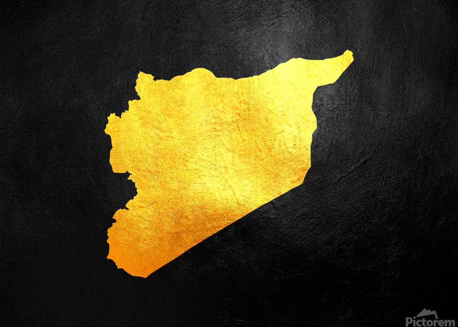 syria gold map by ABConcepts Wall Art
