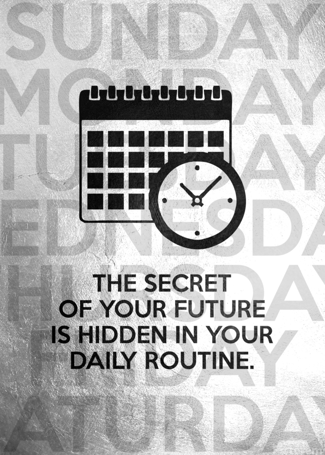 Secret of the Future Daily Routine Motivational Wall Art by ABConcepts ...