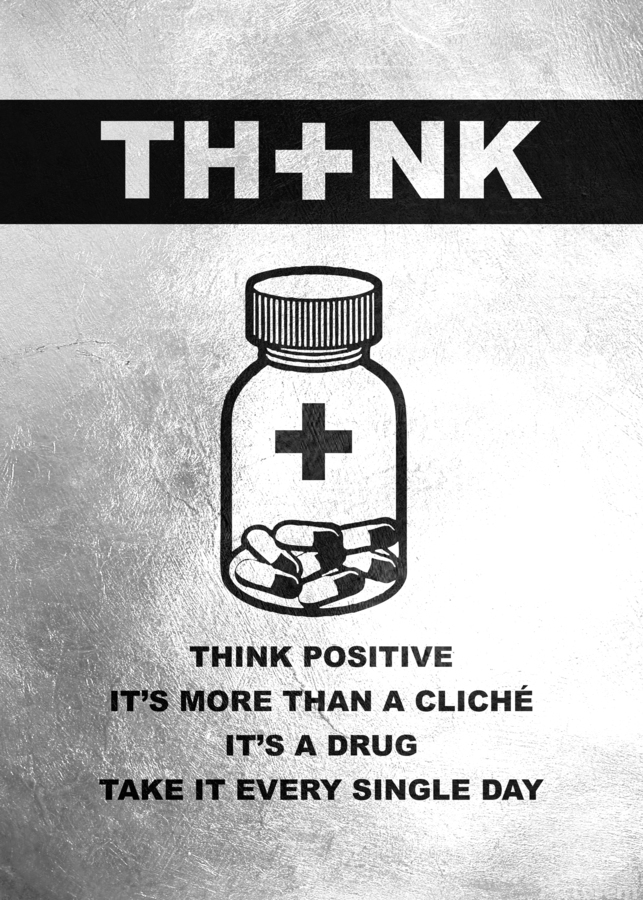 Think Positive Drugs Motivational Wall Art by ABConcepts Wall Art