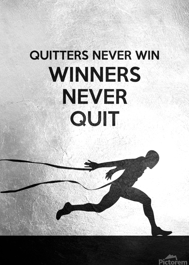 Winners Never Quit Motivational Wall Art by ABConcepts Wall Art