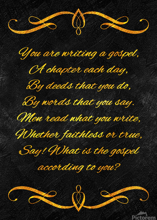writing a gospel gold by ABConcepts Wall Art