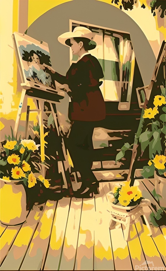 woman artist atelier by Hardya Wall Art