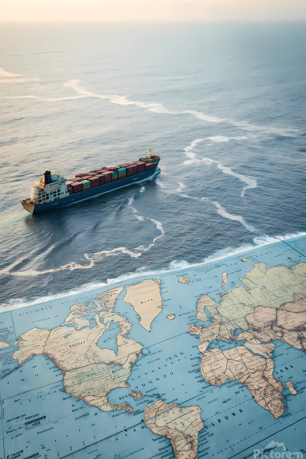 Oceanic Journey: A Ship Passing Over a Realistic Sea Map by ClikChik ...