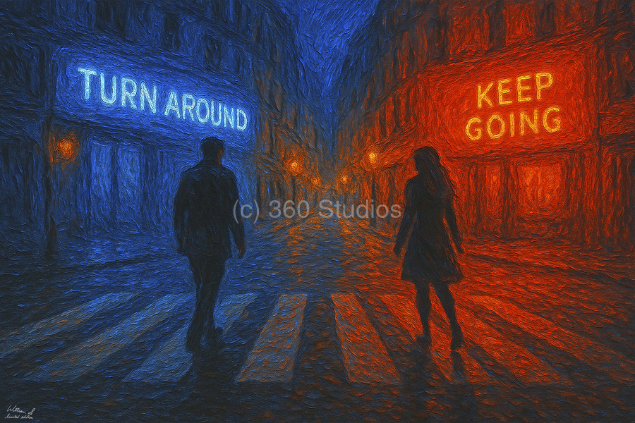 TURN AROUND KEEP GOING by 360 Studios Wall Art