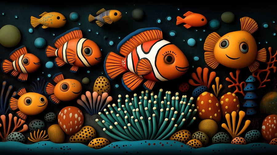 Clown Fish and Friends by Dan Canopy Wall Art