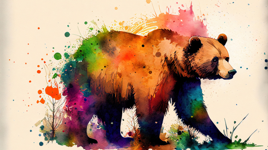 Bear in Color by Dan Canopy Wall Art