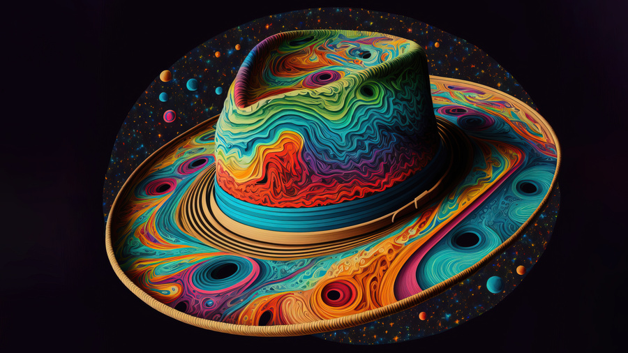 Cosmic Cowboy Hat by Dan Canopy Wall Art