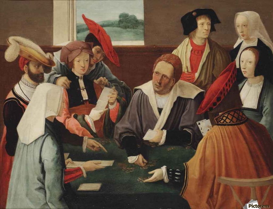 The card players by Gaspare Traversi Wall Art