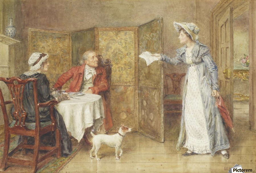 Receiving a letter by George Goodwin Kilburne Wall Art