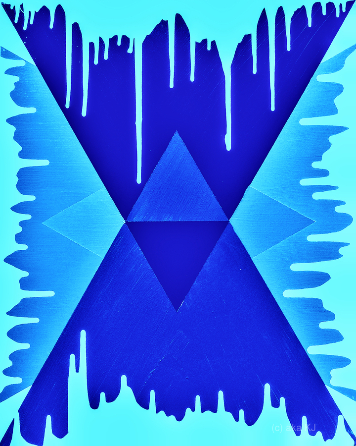 Drip Triangle blue 1 by aka KJ Wall Art