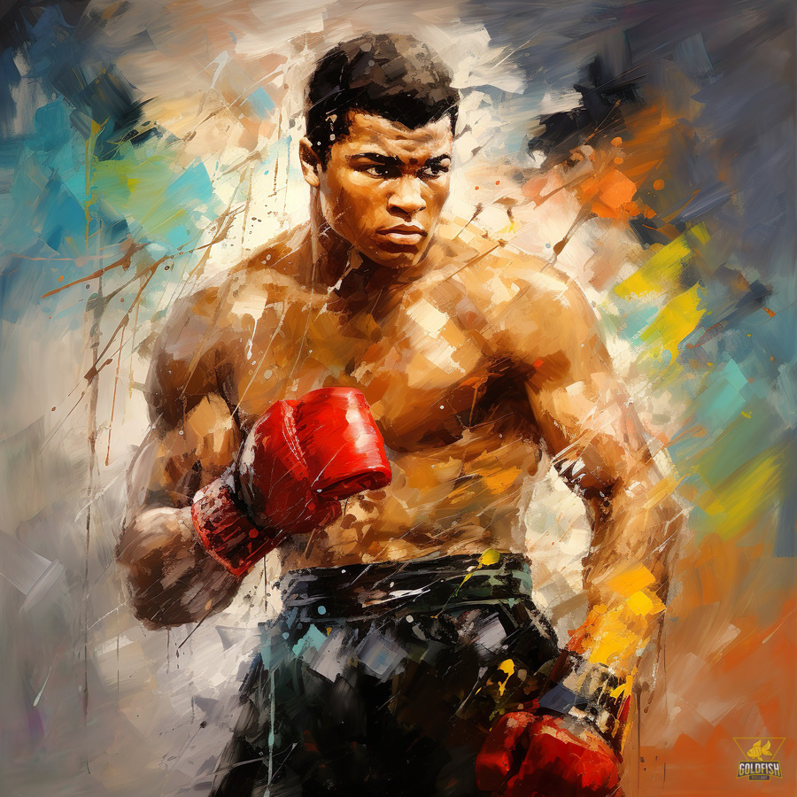 Muhammad Ali colored palette knife oil painting wall art by ...