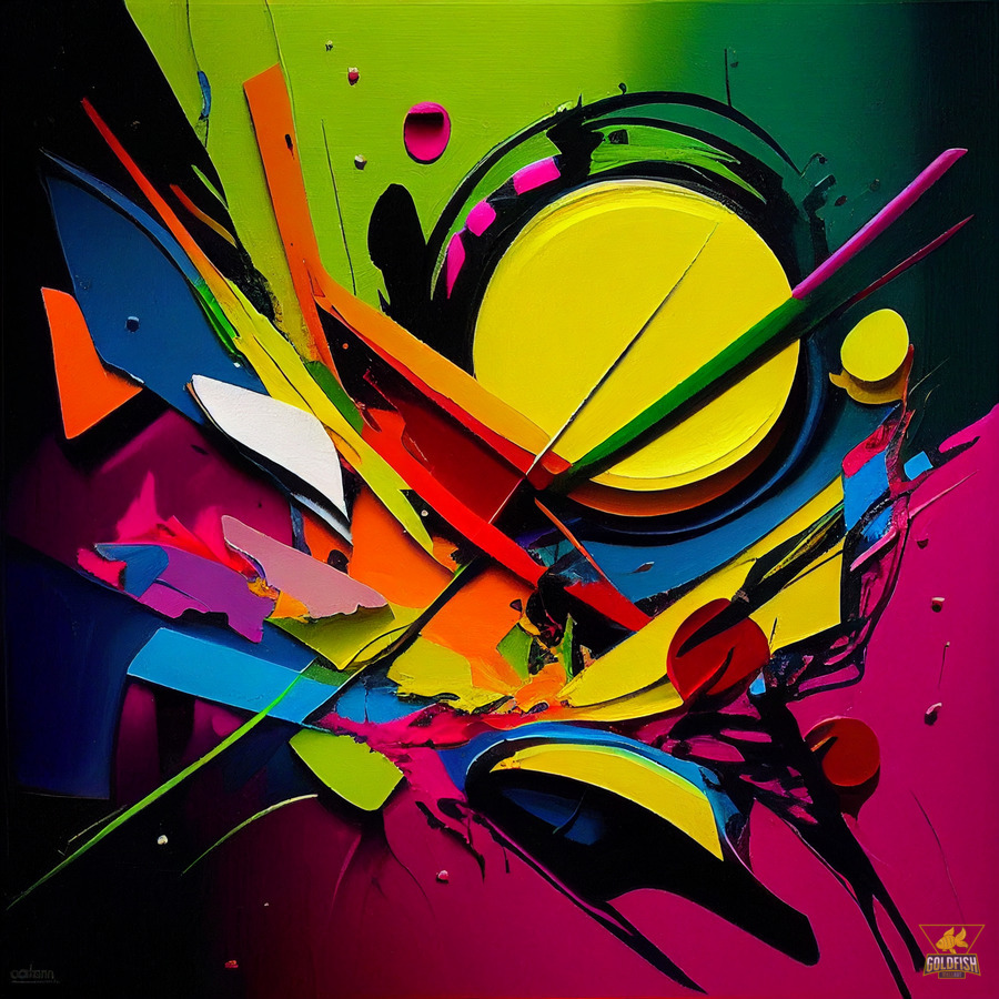 The sun Abstract wall art by Goldfishwallart Wall Art