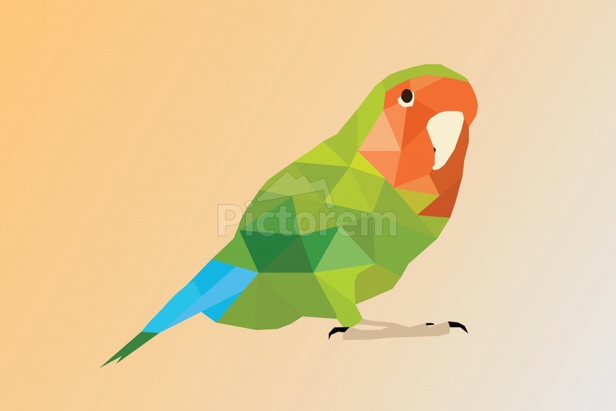 Parrot LOW POLY ART by rizu_designs Wall Art