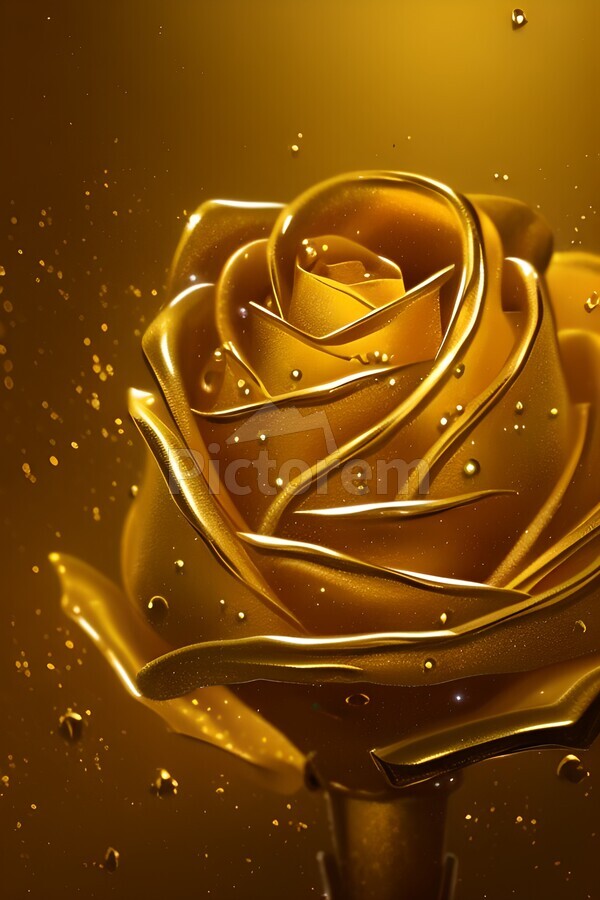Golden Royal Rose by rizu_designs Wall Art