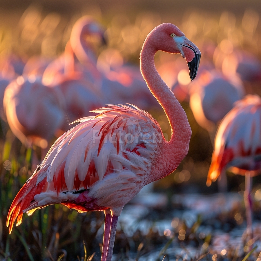 Flamingo Family by rizu_designs Wall Art